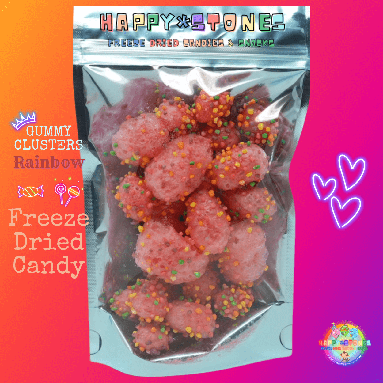 Buy Freeze Dried GUMMY CLUSTERS Candy Rainbow Sweets Snacks Happy buy-freeze-dried-gummy-clusters-candy-rainbow-sweets-snacks-happy